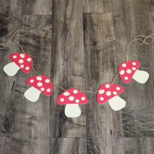 Mushroom Banner, Mushroom Garland, Mushroom Party Decorations, Mushroom ...