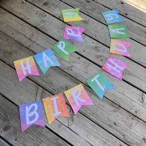 Watercolor Banner, Colorful Banner, Rainbow Banner, Rainbow Birthday ...
