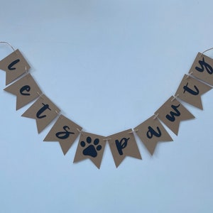 Paw Banner, Paw Print Banner, Dog Birthday Banner, Puppy Birthday ...