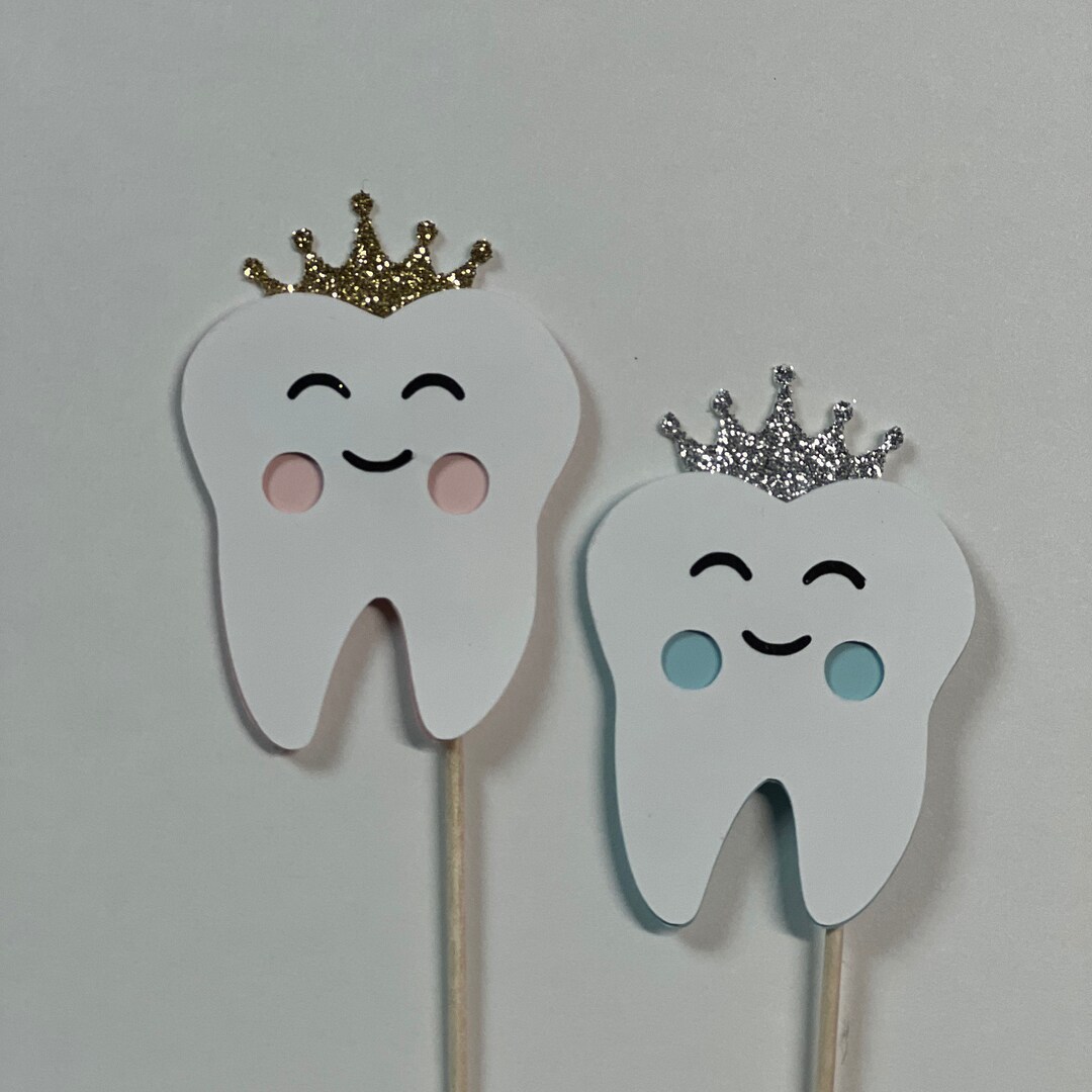 Tooth Cupcake Toppers, First Tooth Cupcake Toppers, Teeth Toppers ...