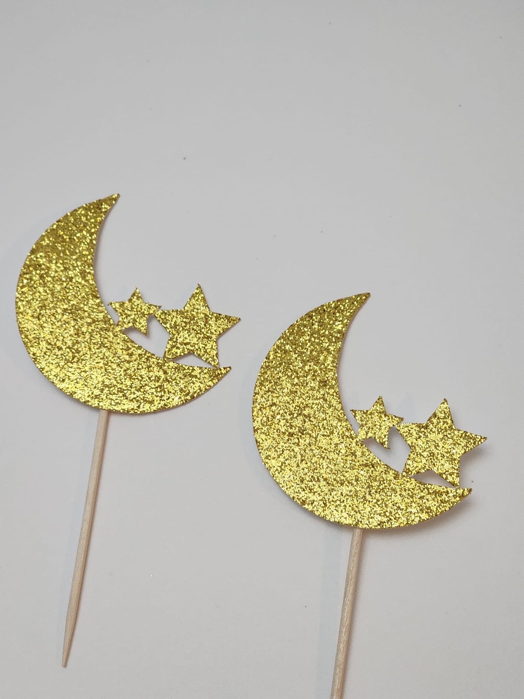 Moon Cupcake Toppers, Star Cupcake Toppers, Moon and Stars Cupcake ...