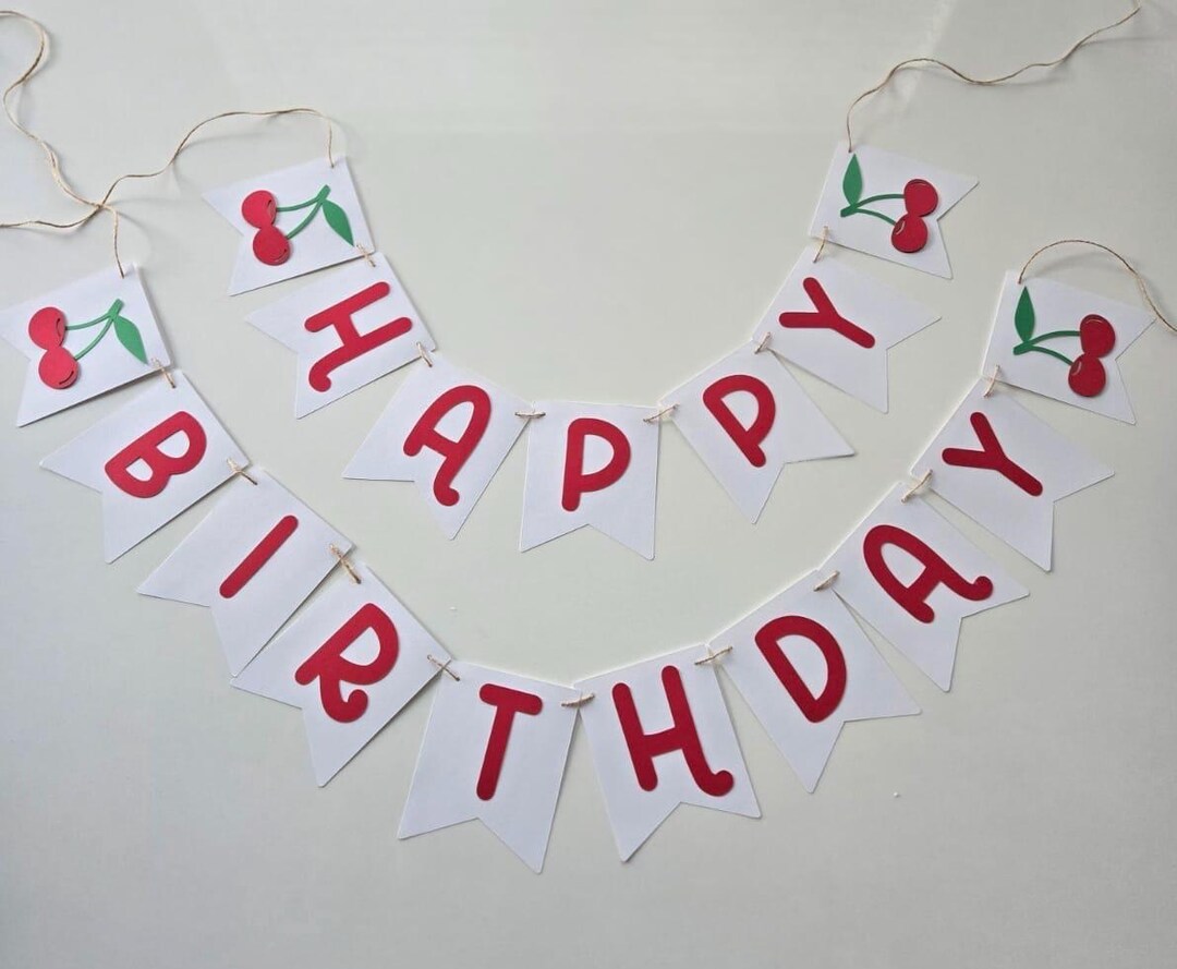 Cherry Banner, Cherry Birthday Banner, Im One Banner, Cherry Banner ...
