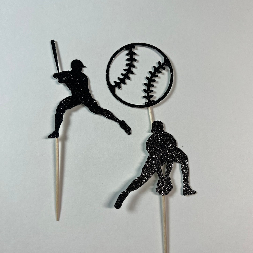 Baseball Cupcake Toppers, Baseball Cake Toppers, Athlete Cupcake ...