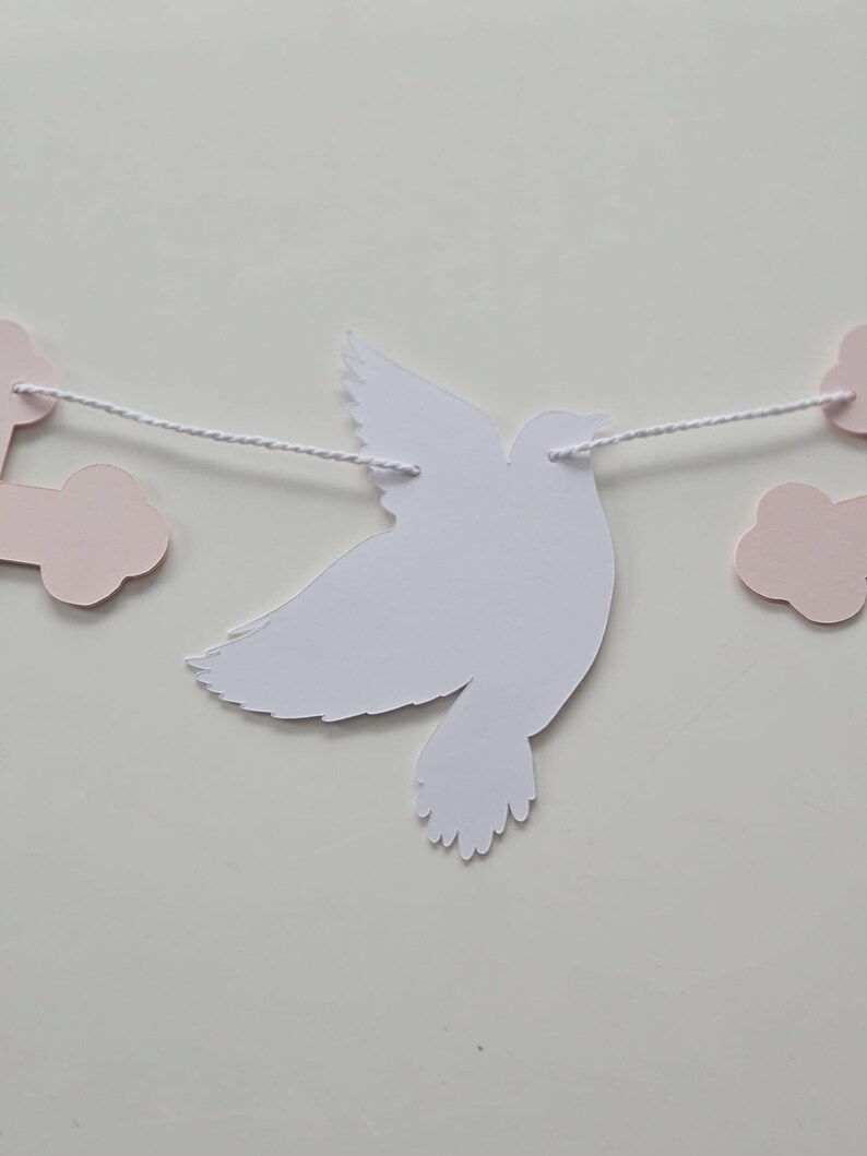 Cross and Dove Garland: Christening, Baptism, First Communion Banner - Etsy