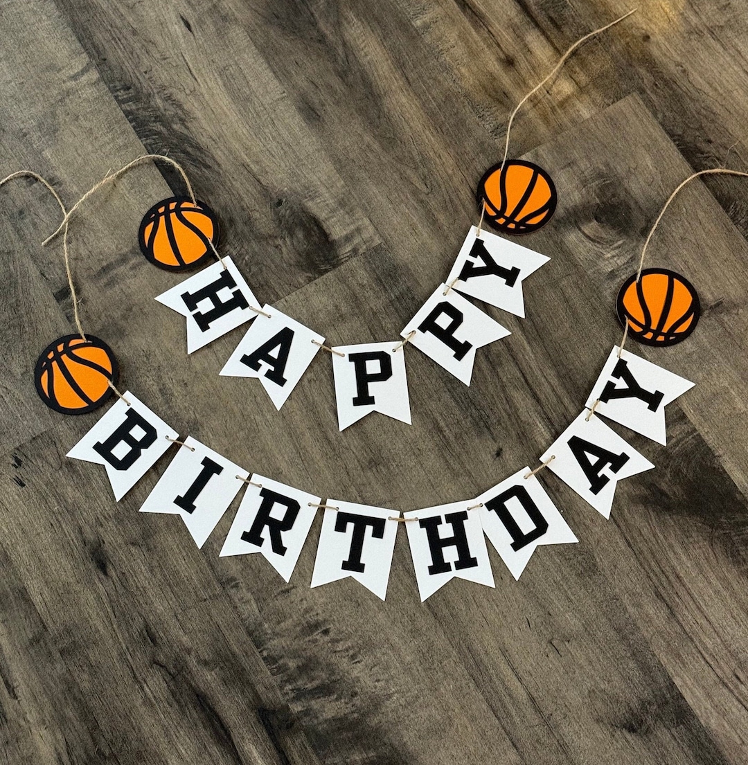 Basketball Banner, Basketball Birthday Banner, Ball Birthday Banner ...
