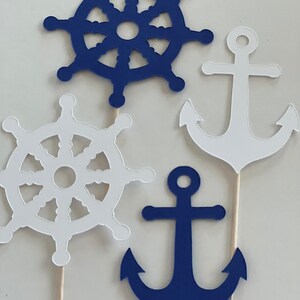 Nautical Cupcake Toppers, Nautical Toppers, Nautical Cake Toppers ...