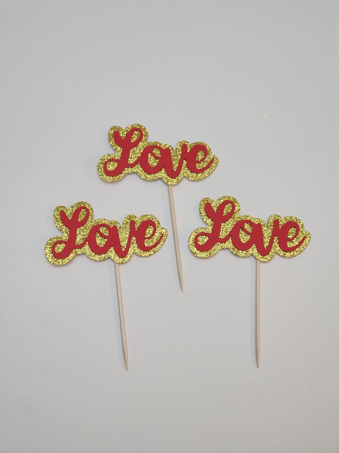 Love Cupcake Toppers: Valentines Party Decorations, Set of 12 - Etsy
