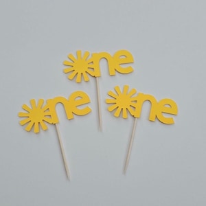 Sun 'one' Cupcake Toppers: First Birthday, Set of 12 - Etsy
