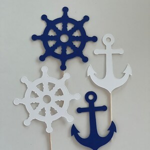 Nautical Cupcake Toppers, Nautical Toppers, Nautical Cake Toppers ...