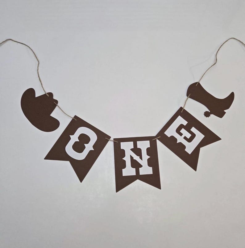 Handcrafted Cowboy First Rodeo Banner: Cowboy Hat & Boots - Etsy