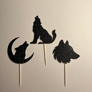 Wolf Cupcake Toppers, Wolf Toppers, Howling Wolf Cupcake, Wolf Cake ...