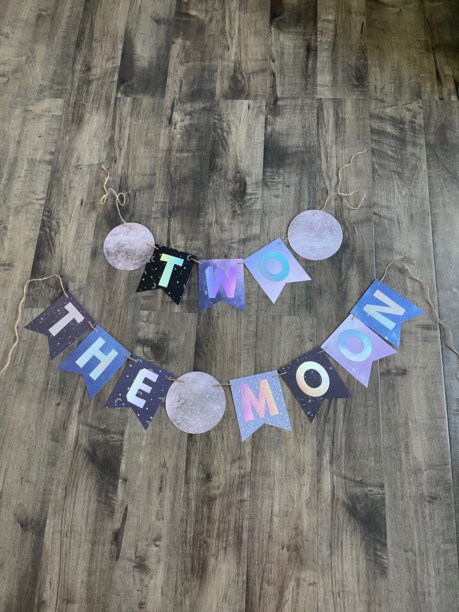 Space Banner Moon Banner Two the Moon Banner Moon Birthday - Etsy