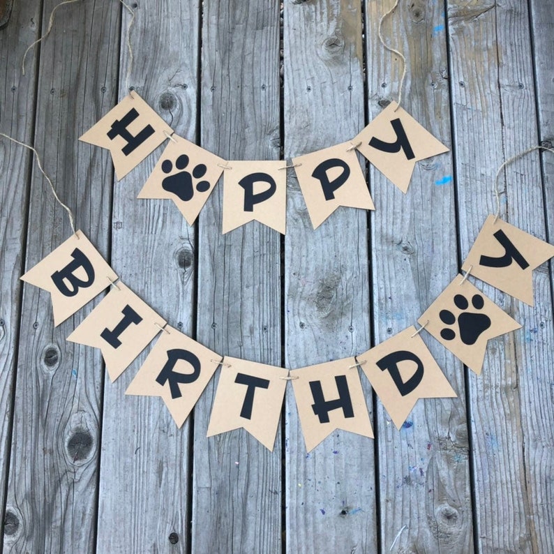 Paw Banner Paw Print Banner Dog Banner Dog Birthday Banner - Etsy