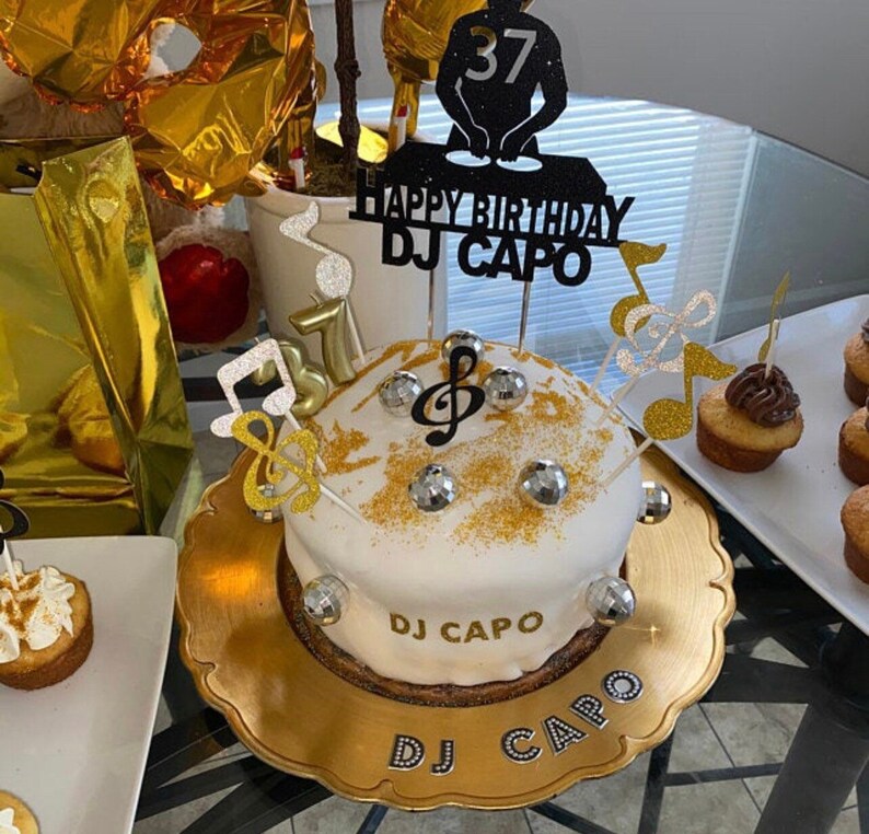 Dj Cake Topper Disk Jockey Cake Topper Dj Birthday Cake | Etsy