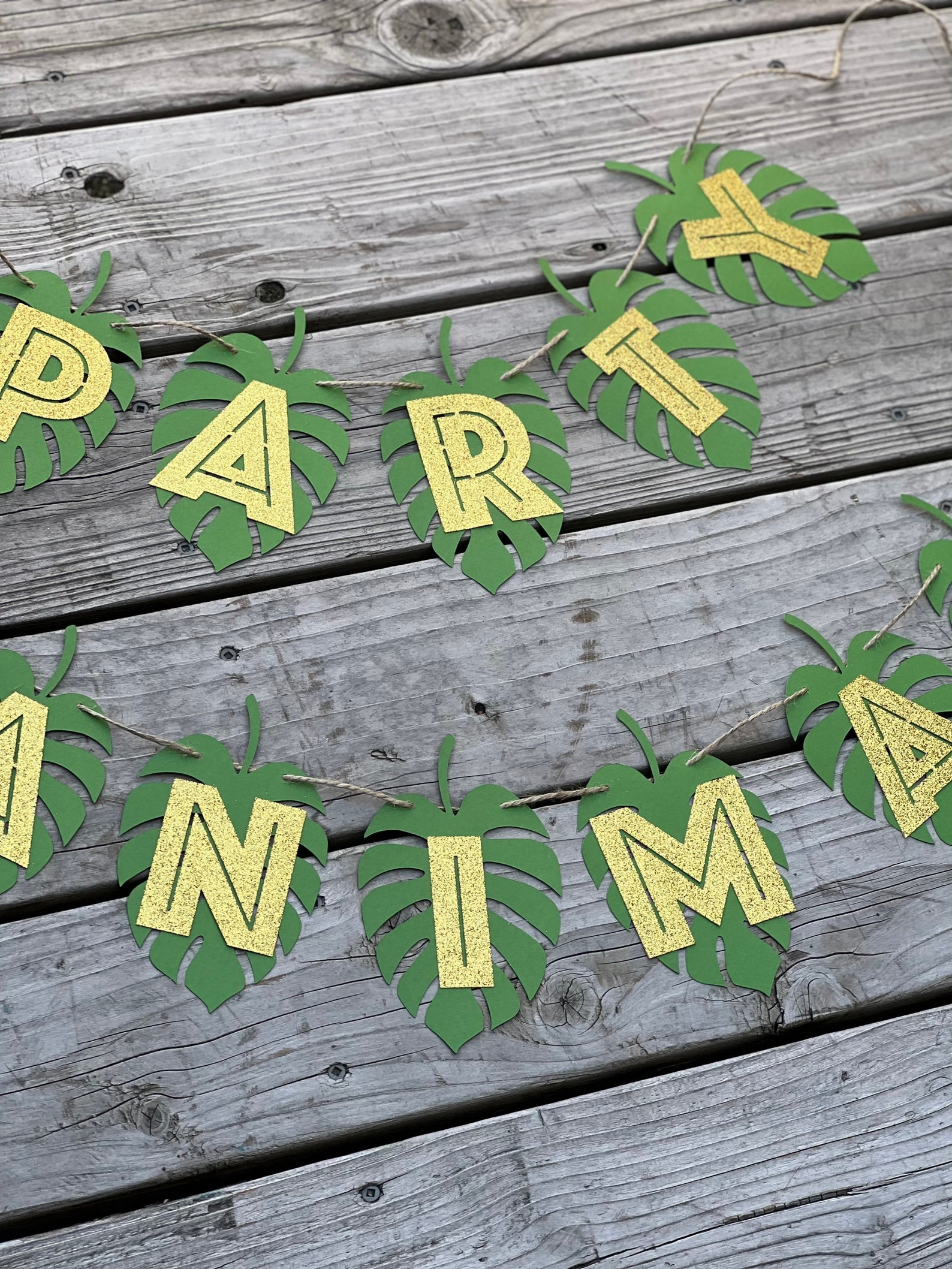 Jungle Banner Wild One Banner Leaf Banner Jungle Custom - Etsy