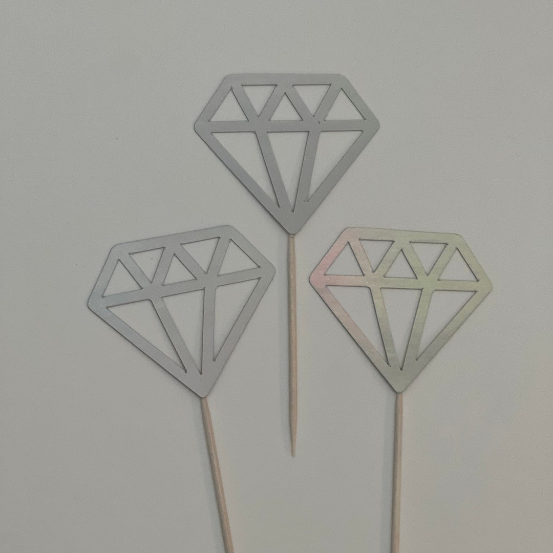 Diamond Cupcake Toppers, Diamonds Cupcake Toppers, Diamond Toppers ...