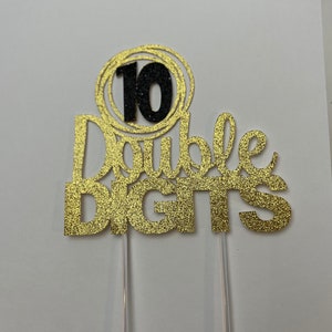 Double Digits Cake Topper, Double Digits Birthday Cake Topper, Ten Cake ...