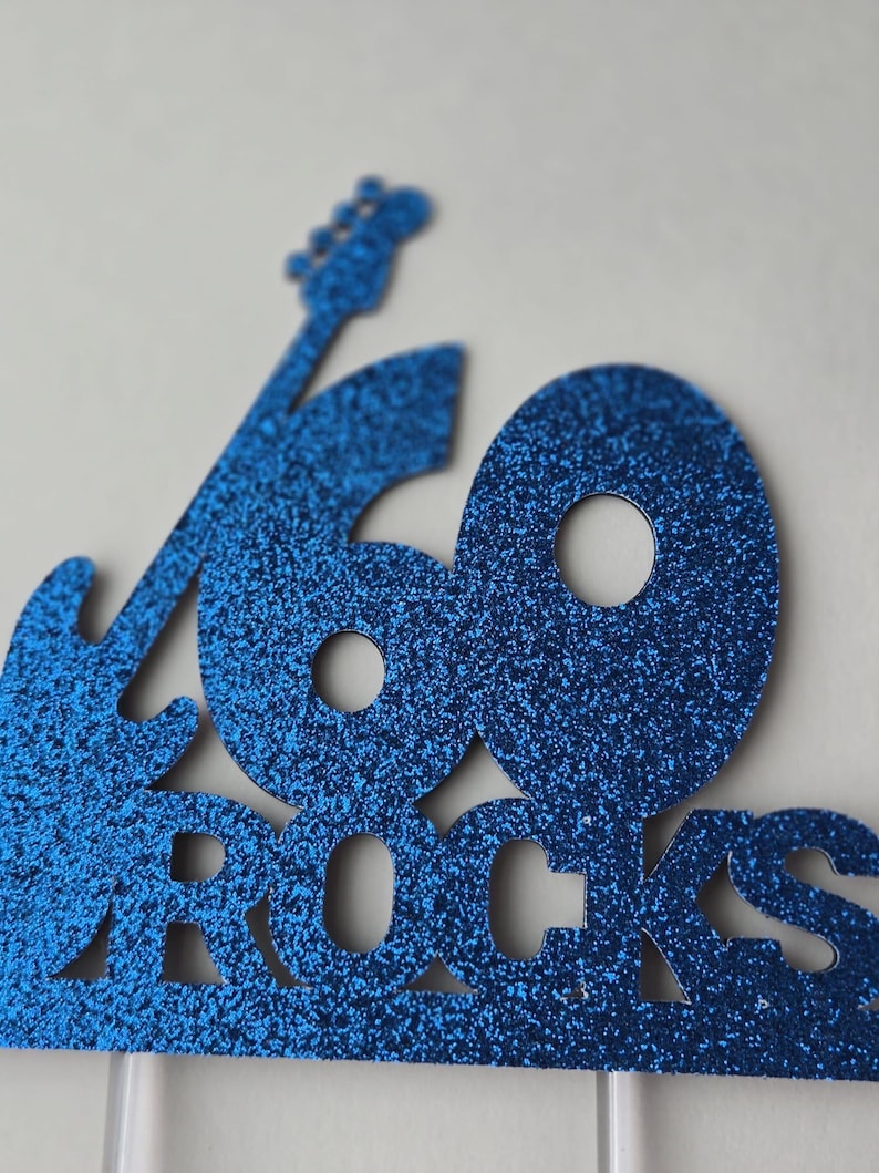 60 Rocks Guitar Cake Topper: Rock and Roll Birthday - Etsy