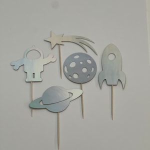 Space Cupcake Toppers: Astronaut, Rocket, Planet - Set of 15 - Etsy