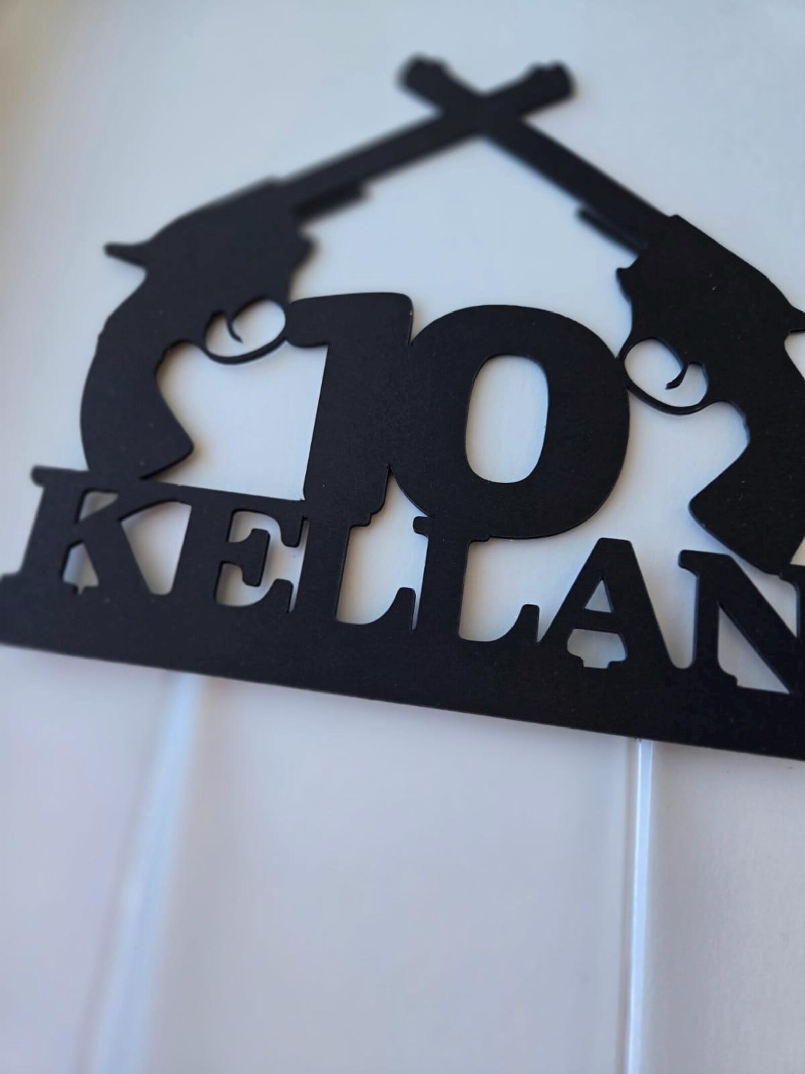 Gun Cake Topper, Pistol Silhouette, Gun Lover Party Decor - Etsy