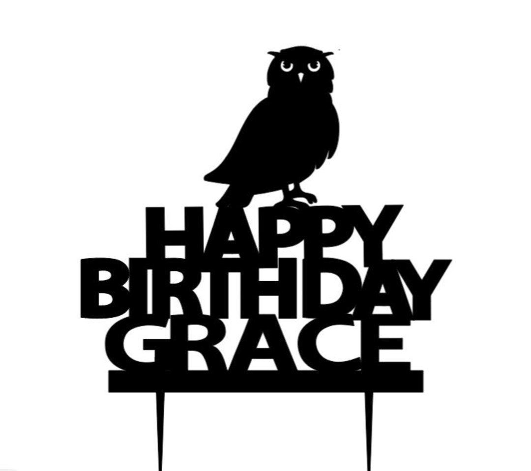 Owl Cake Topper, Owl Birthday Cake Topper, Owl Topper, Owl Party ...