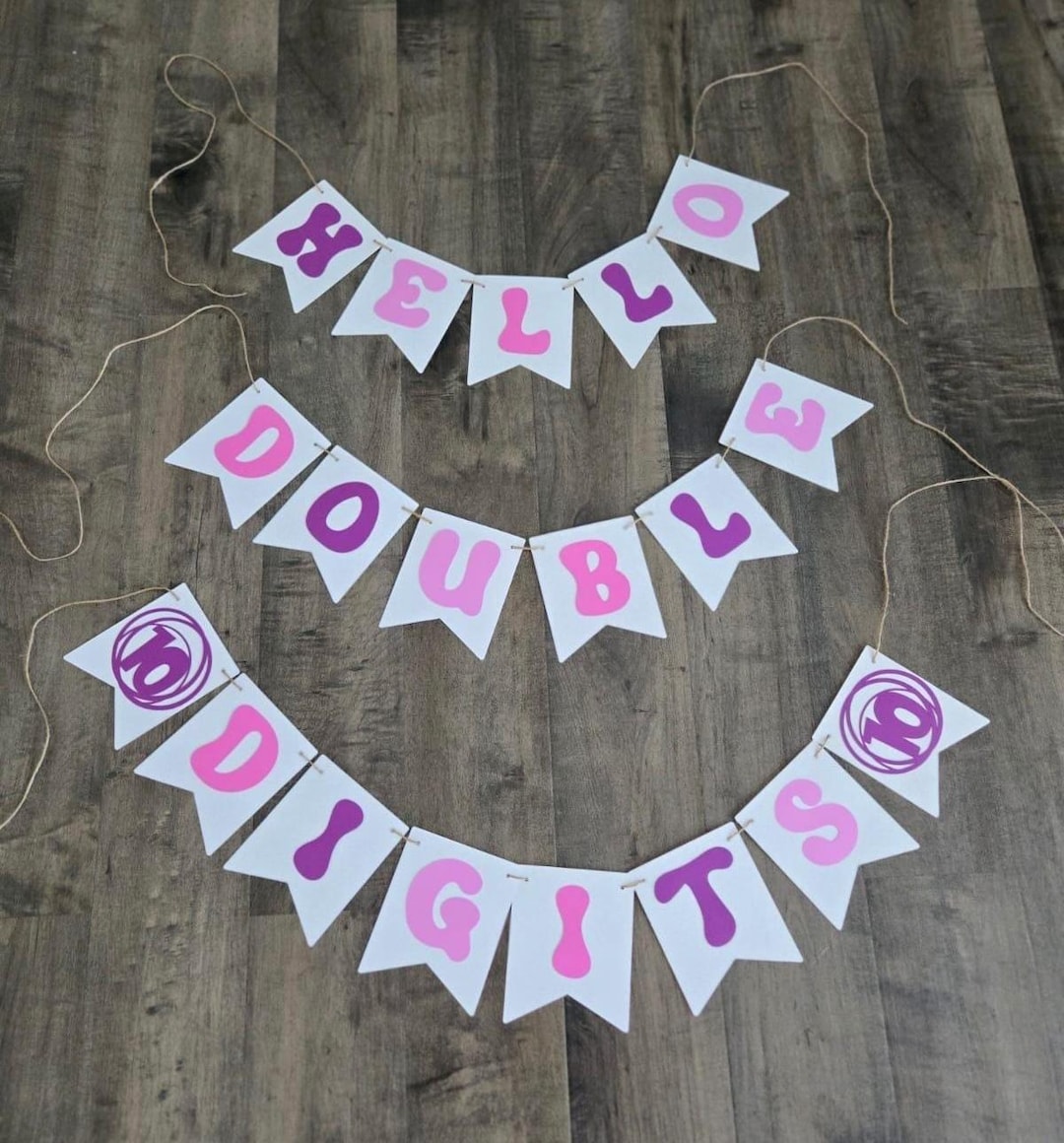 Double Digits Banner: 10th Birthday Party Decorations - Etsy