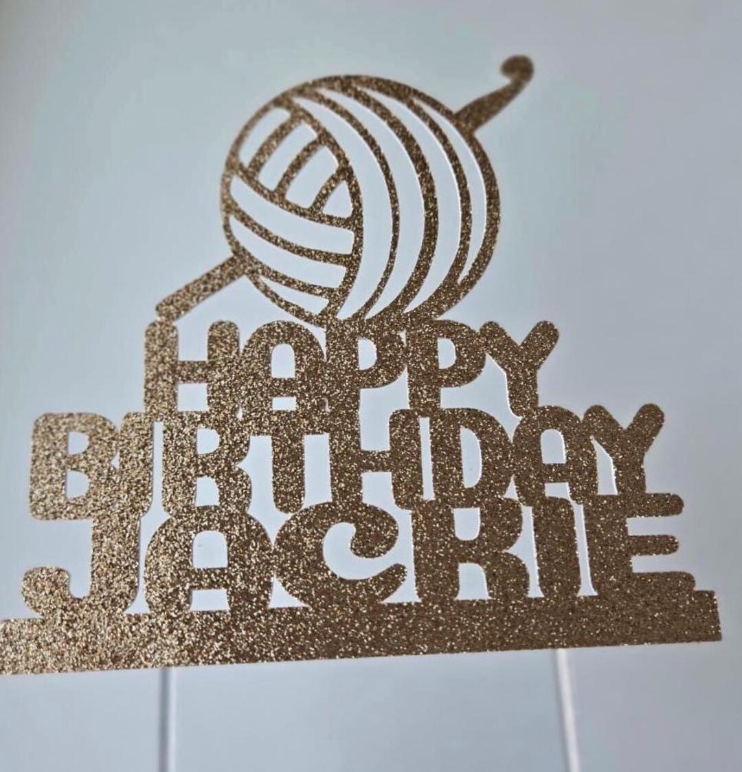 Knitting Cake Topper, Crochet Cake Topper, Crocheting Cake Topper, Yarn ...