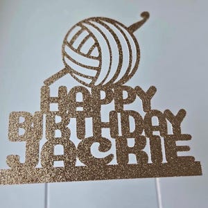 Knitting Cake Topper, Crochet Cake Topper, Crocheting Cake Topper, Yarn ...
