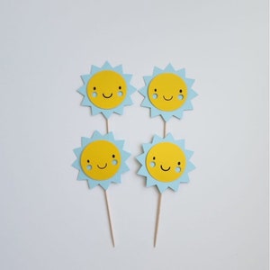 Sun Cupcake Toppers, Sunny Cupcake Toppers, Sunshine Cupcake Toppers ...