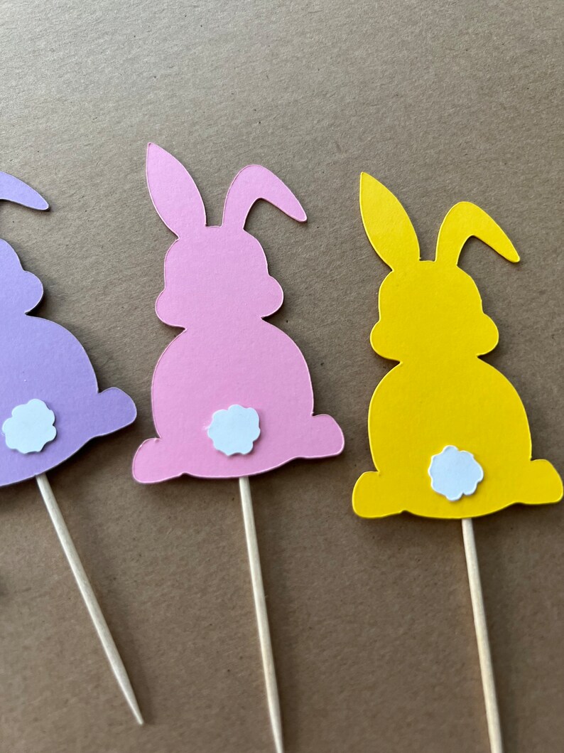 Easter Cupcake Toppers Bunny Cupcake Toppers Rabbit Shaped - Etsy