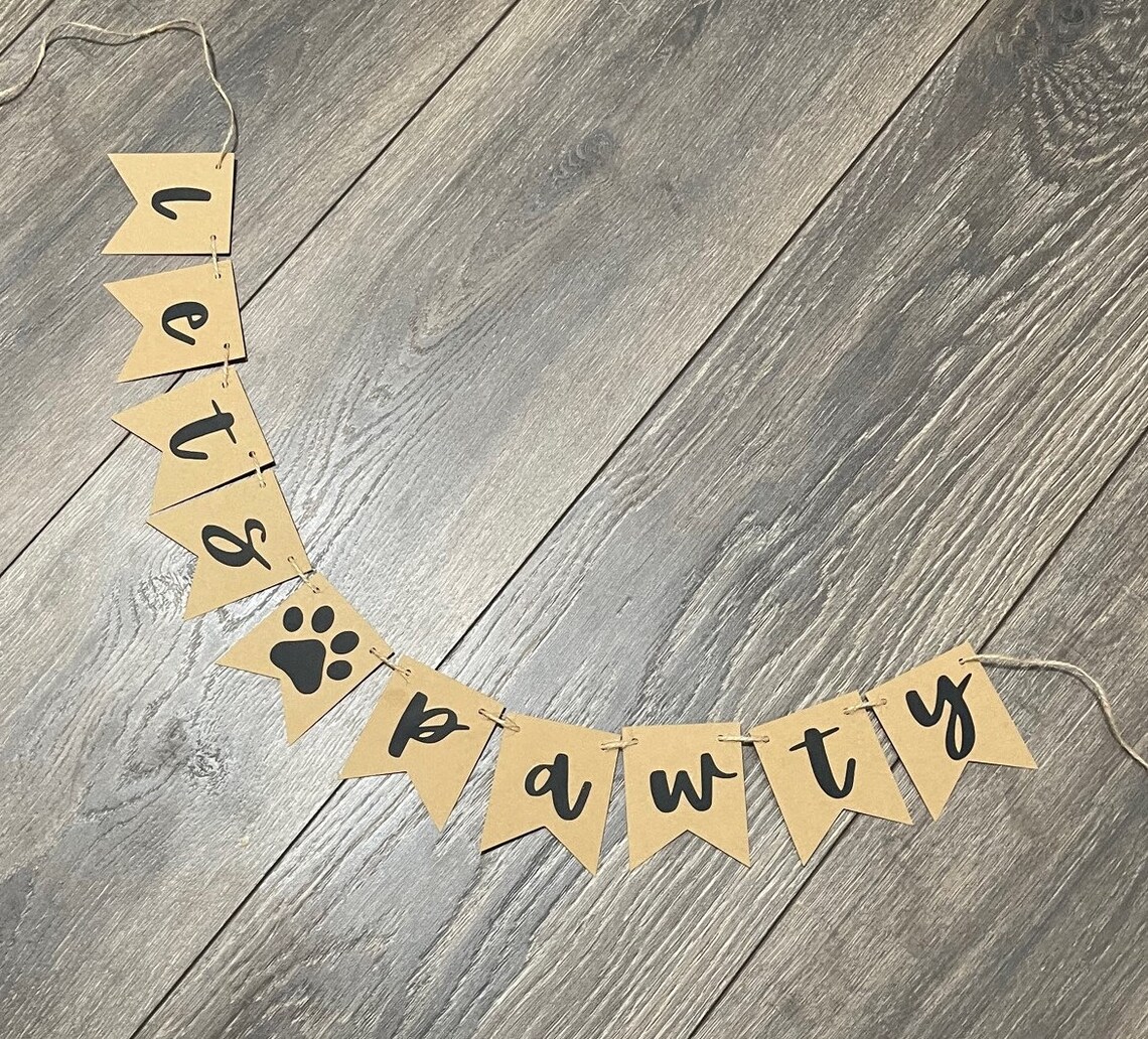 Paw Banner Paw Print Banner Dog Birthday Banner Puppy - Etsy