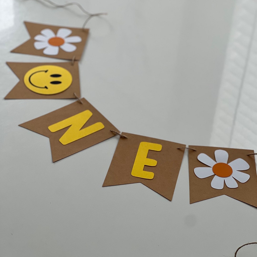 Daisy Banner, Groovy One Banner, Daisy Flower Banner, Summer Flower ...