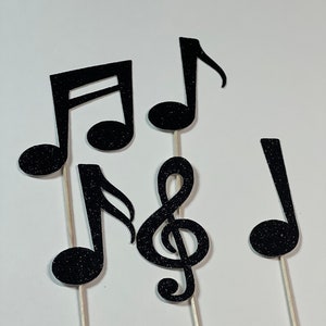 Music Cupcake Toppers, Musical Cupcake Toppers, Music Notes Cupcake ...