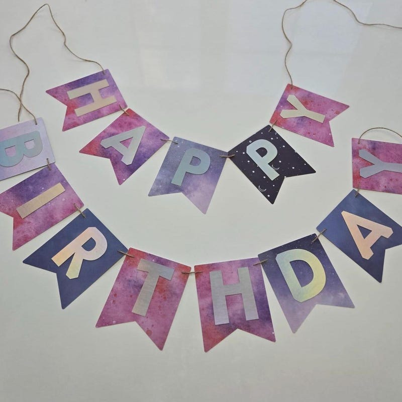 Galaxy Birthday Banner - Etsy
