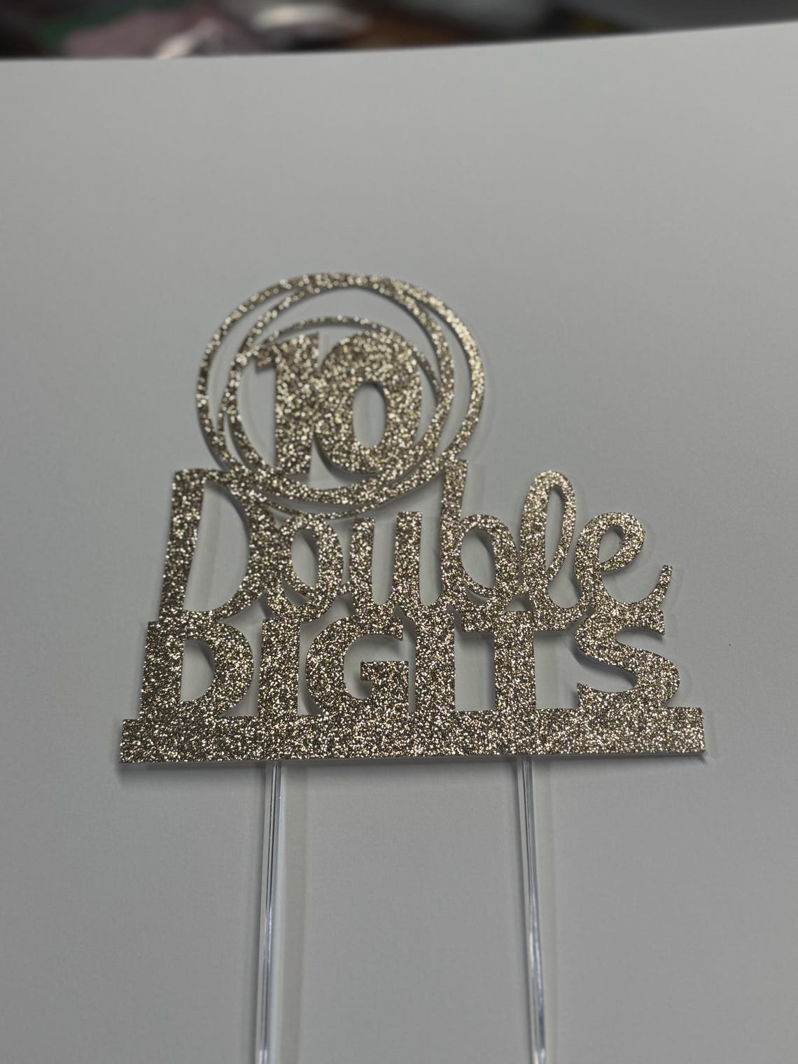 Double Digits Cake Topper: Sparkle 10th Birthday Party Decor - Etsy