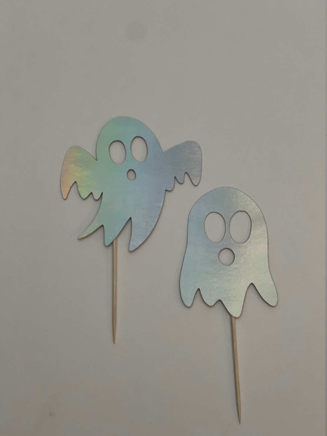 Ghost Cupcake Toppers, Ghost Toppers, Ghost Cake Toppers, Holographic ...