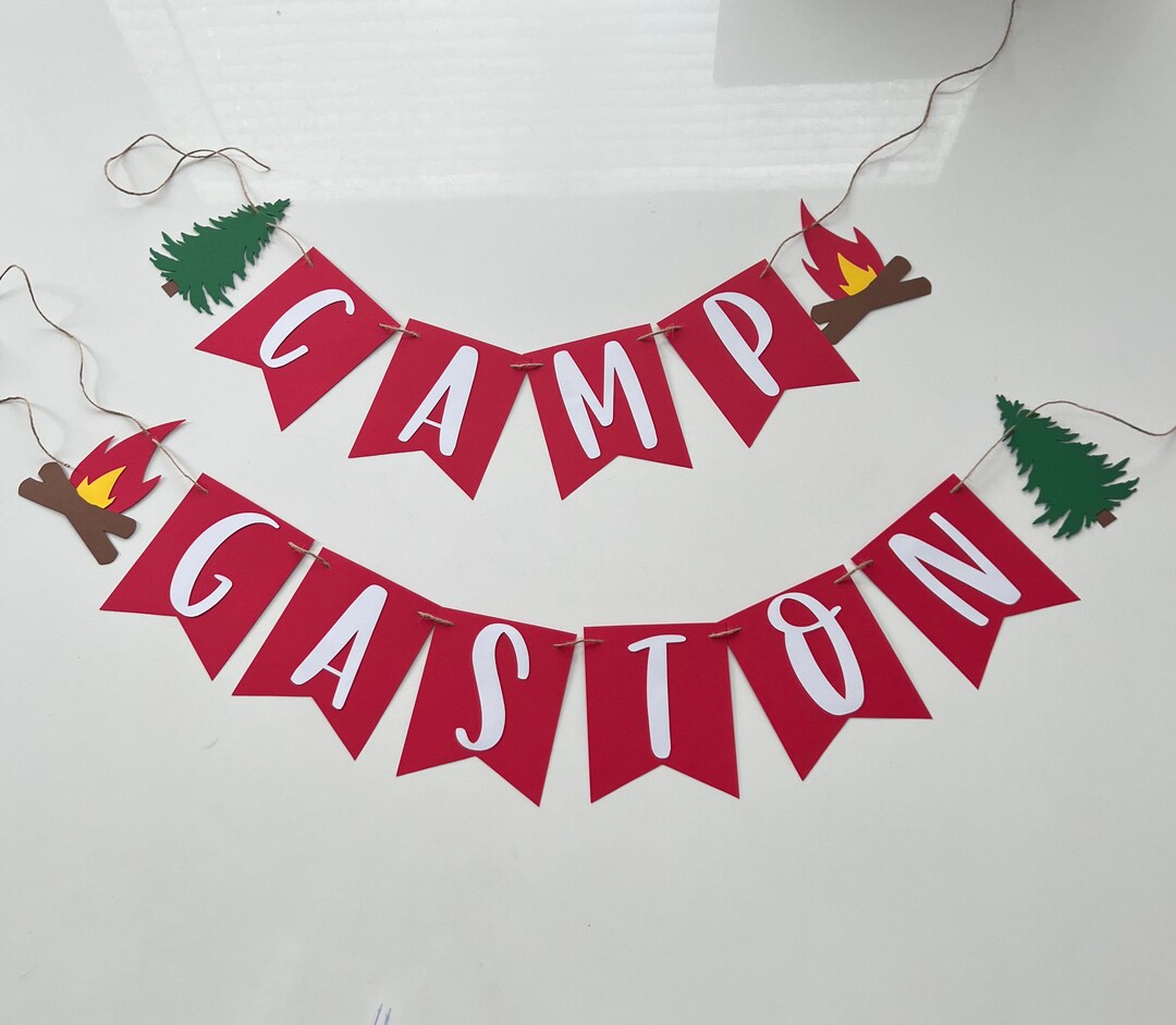 Happy Camper Banner, Camper Banner, Camping Birthday Banner, Camping ...
