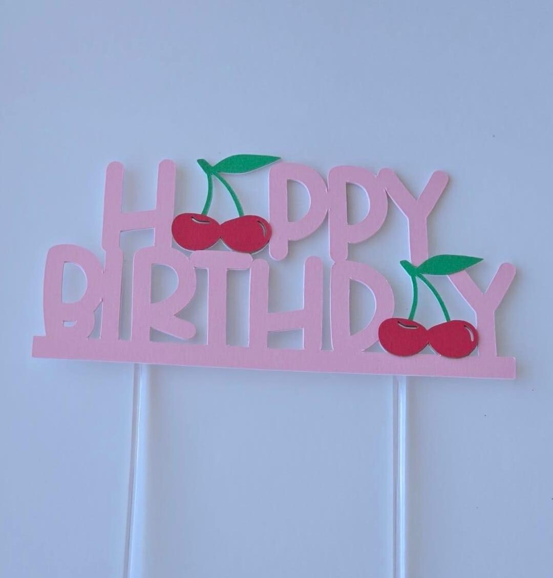 Cherry Cake Topper, Cherries Cake Topper, Cherry First Birthday Cake ...