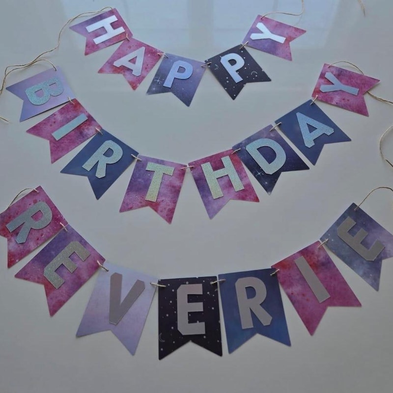 Galaxy Birthday Banner - Etsy