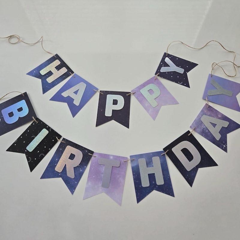 Galaxy Birthday Banner - Etsy