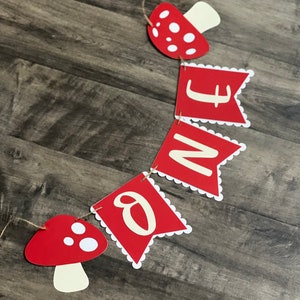 Mushroom Banner, Mushroom Birthday Banner, Mushroom Party Decorations ...