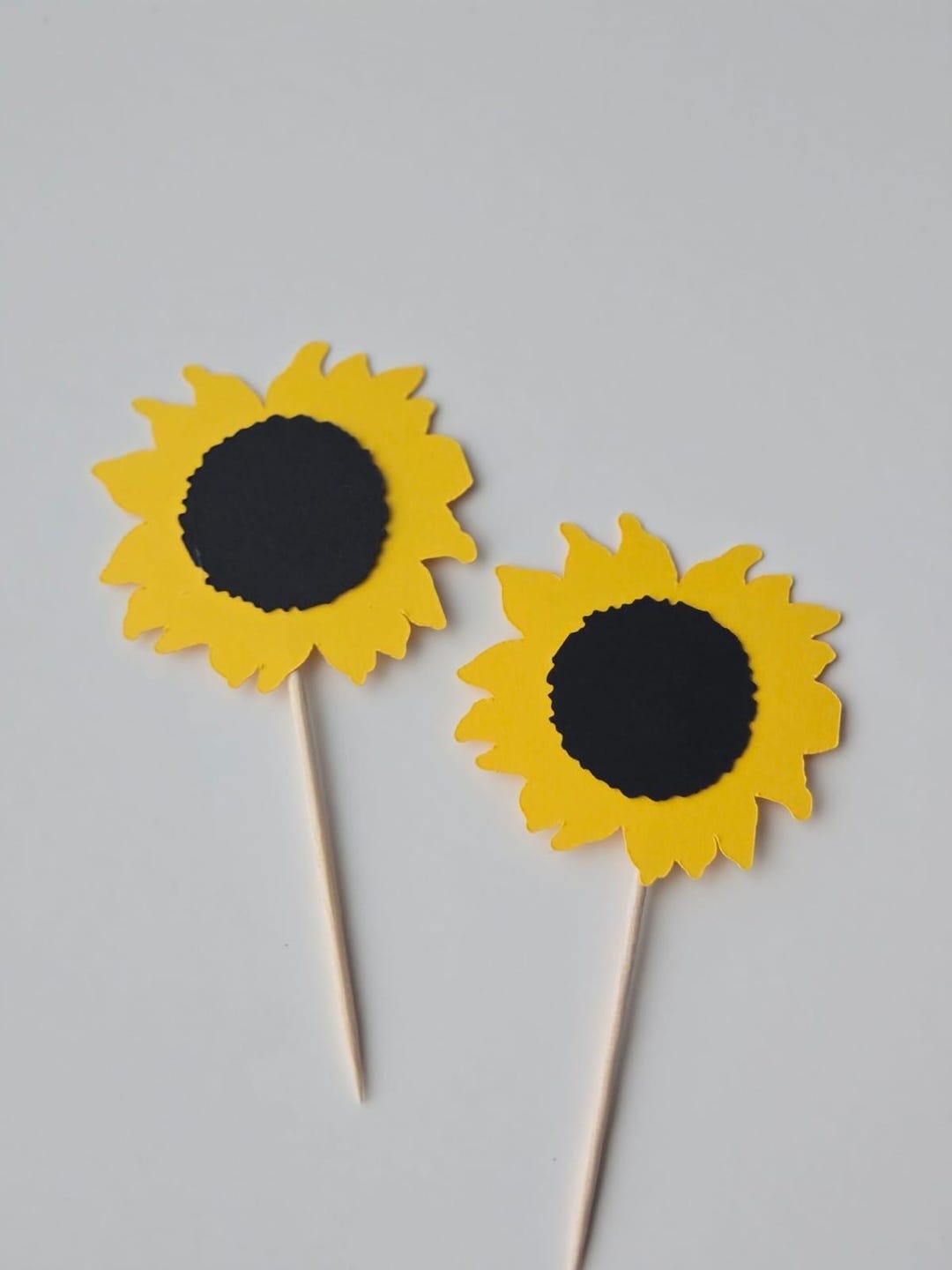 Sunflower Cupcake Toppers, Sunflower Toppers, Flower Cupcake Toppers ...