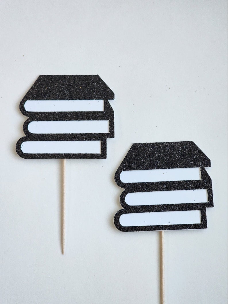 Book Cupcake Toppers: Librarian Reading Party Decorations - Etsy