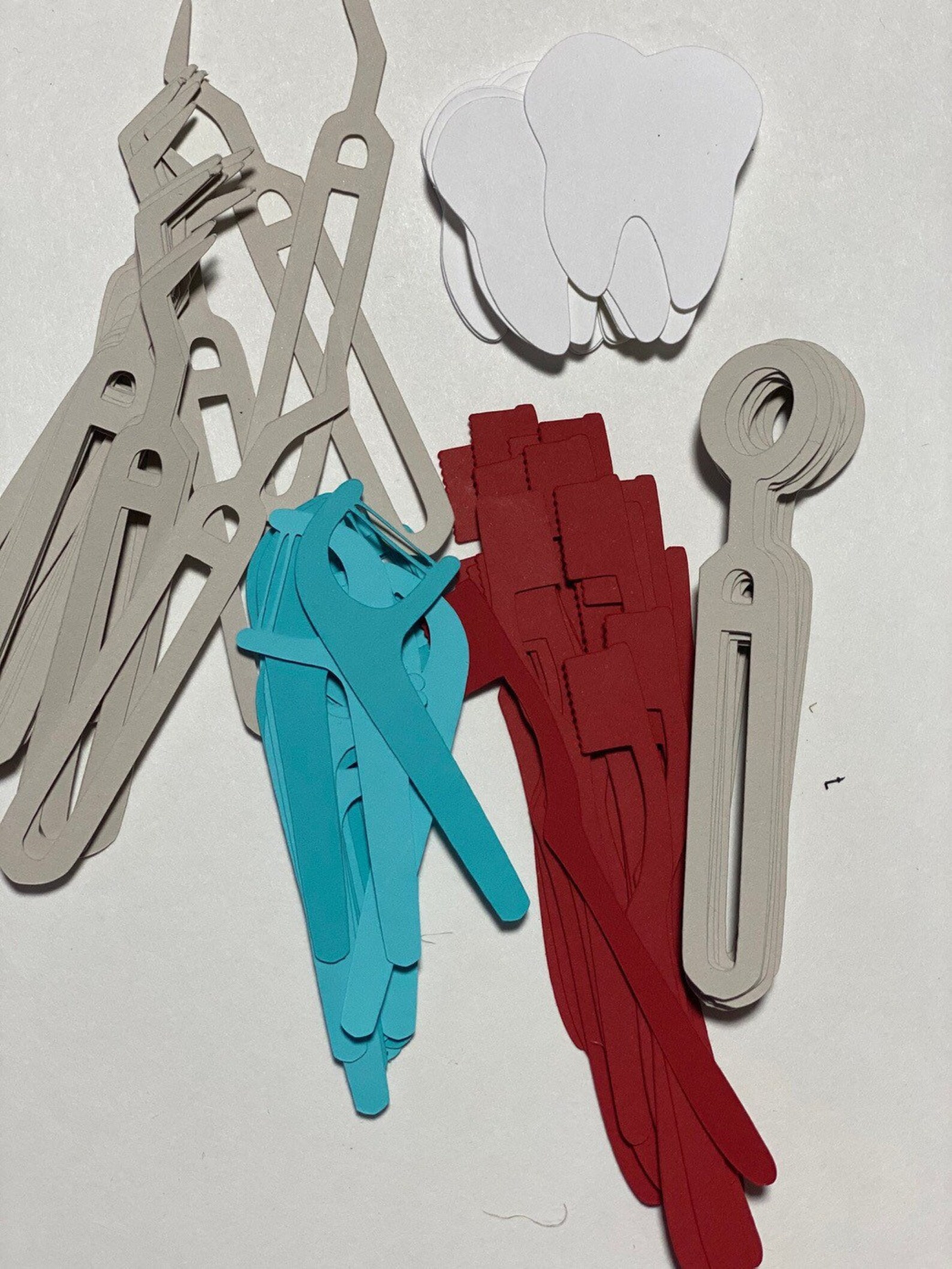 Oversized Dental Confetti: Tooth, Brush, Floss - 25 Piece Set - Etsy