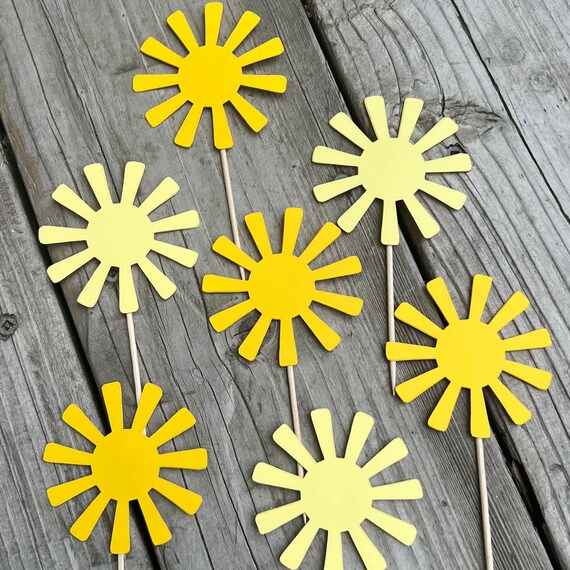 Sun Cupcake Toppers Sunny Cupcake Toppers Sunshine Cupcake | Etsy
