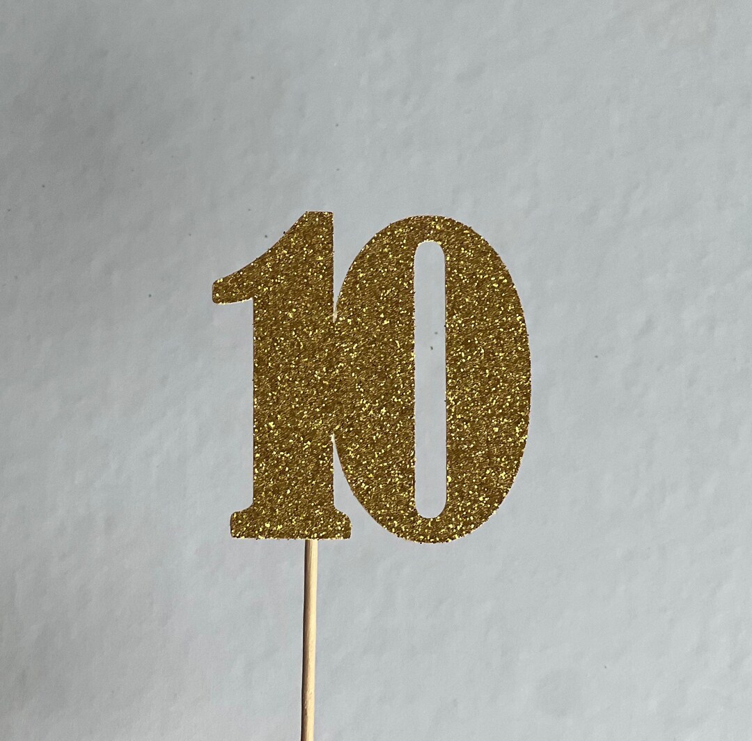 Ten Cupcake Topper Ten Birthday Cupcake Toppers 10th Cupcake - Etsy
