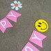 Pink Banner, Groovy Birthday Banner, Peace Banner, Happy Face Banner ...