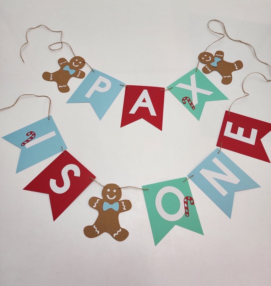 Christmas Banner, Ginger Bread Man Banner, Merry Christmas Banner ...