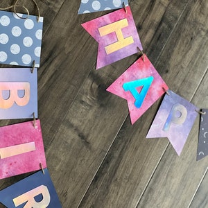 Space Banner, Space Theme Banner, Galaxy Banner, Galaxy Birthday Banner ...