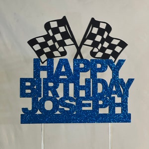 Racing Cake Topper, Racing Flags Cake Topper, Finish Line Cake Topper ...